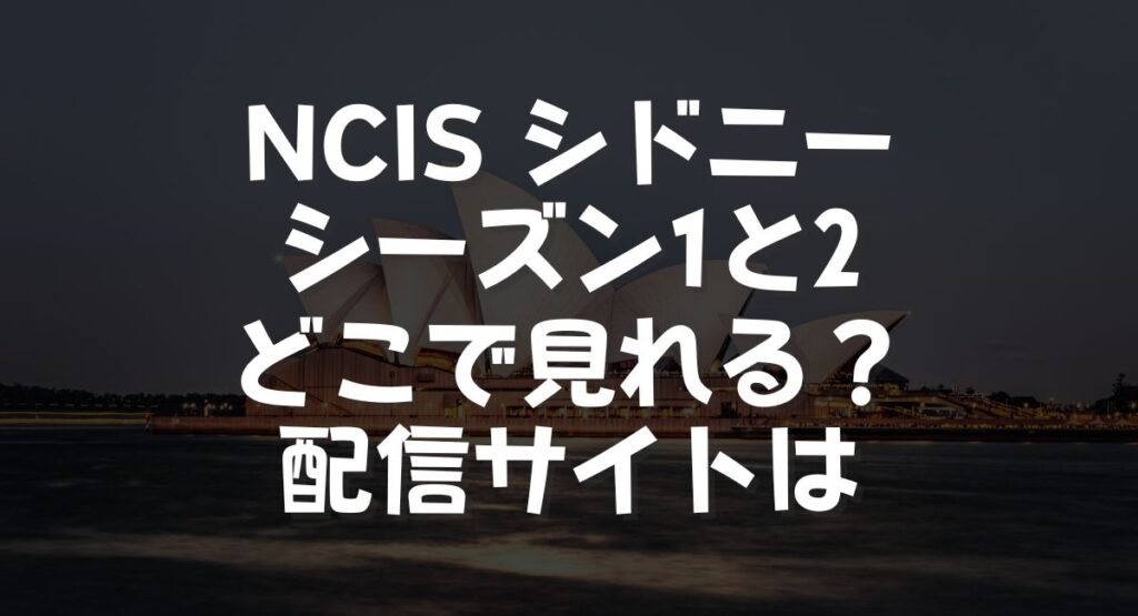 「NCIS シドニー」が見れる配信サイトはどこ｜シーズン3はある？